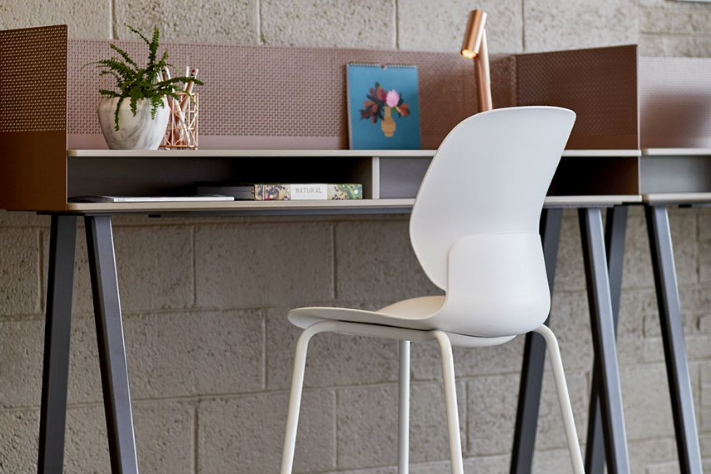 Haworth Maari Stool – Armless Bar & Office Stool with Sleek Sled Base