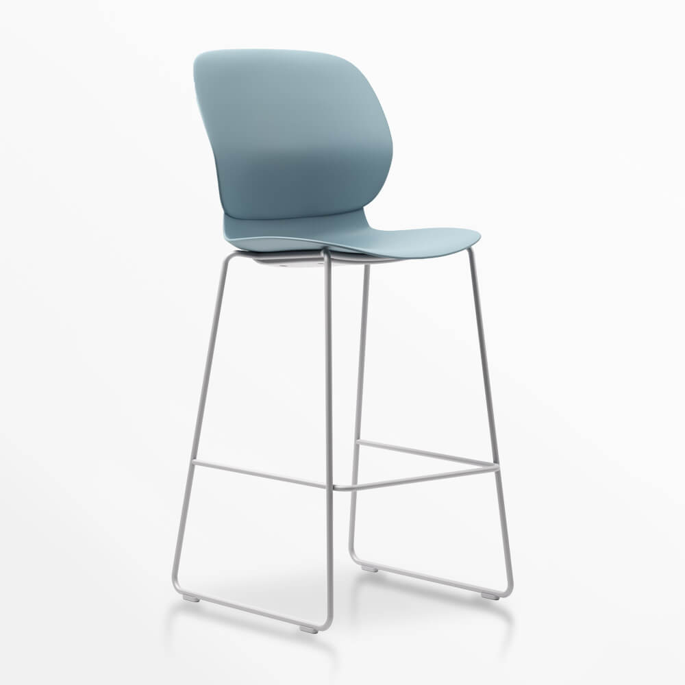 Haworth Maari Stool – Armless Bar & Office Stool with Sleek Sled Base